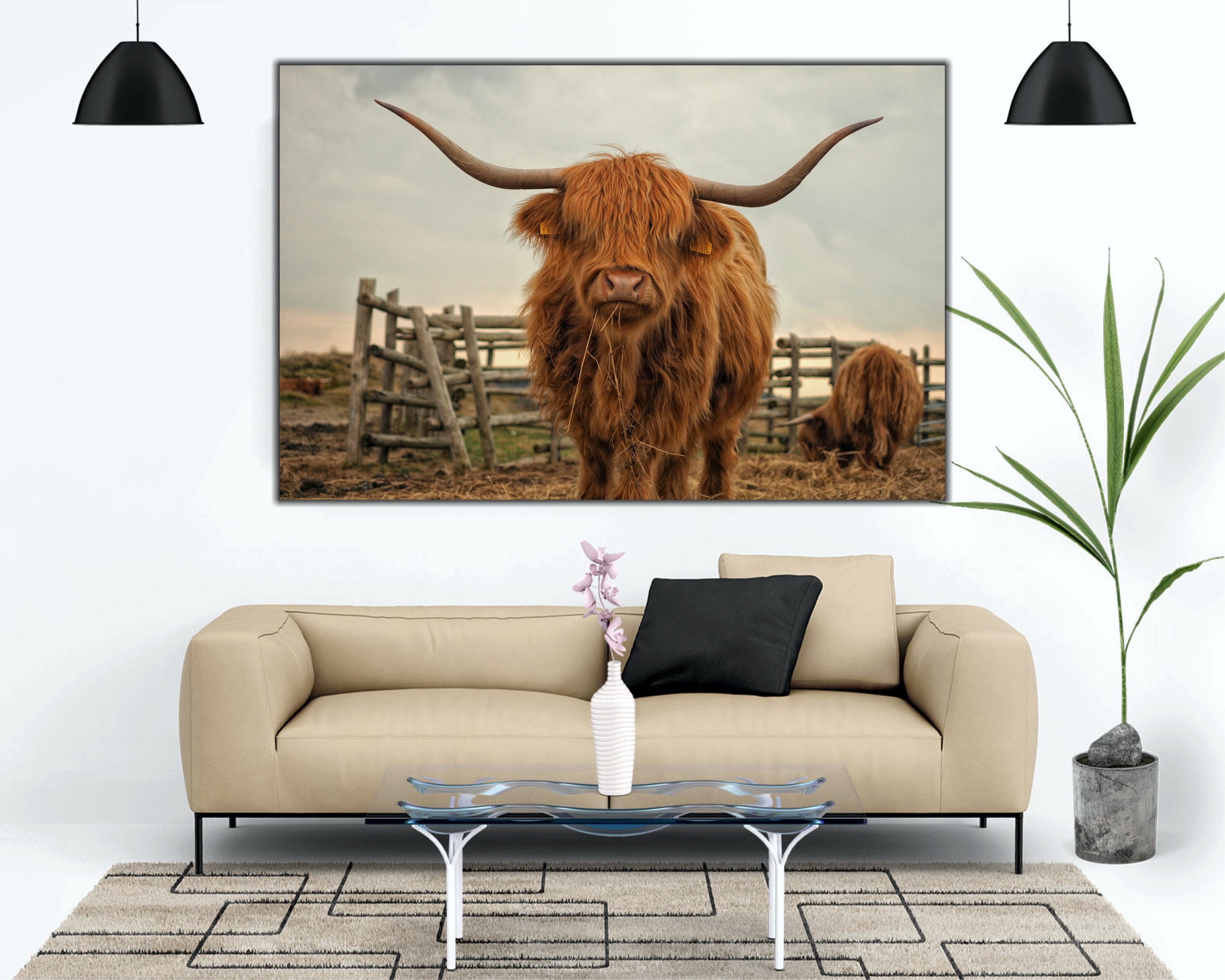 Highland Cow Wall Art Highland Cow Canvas Wall Art Canvas - Etsy Canada