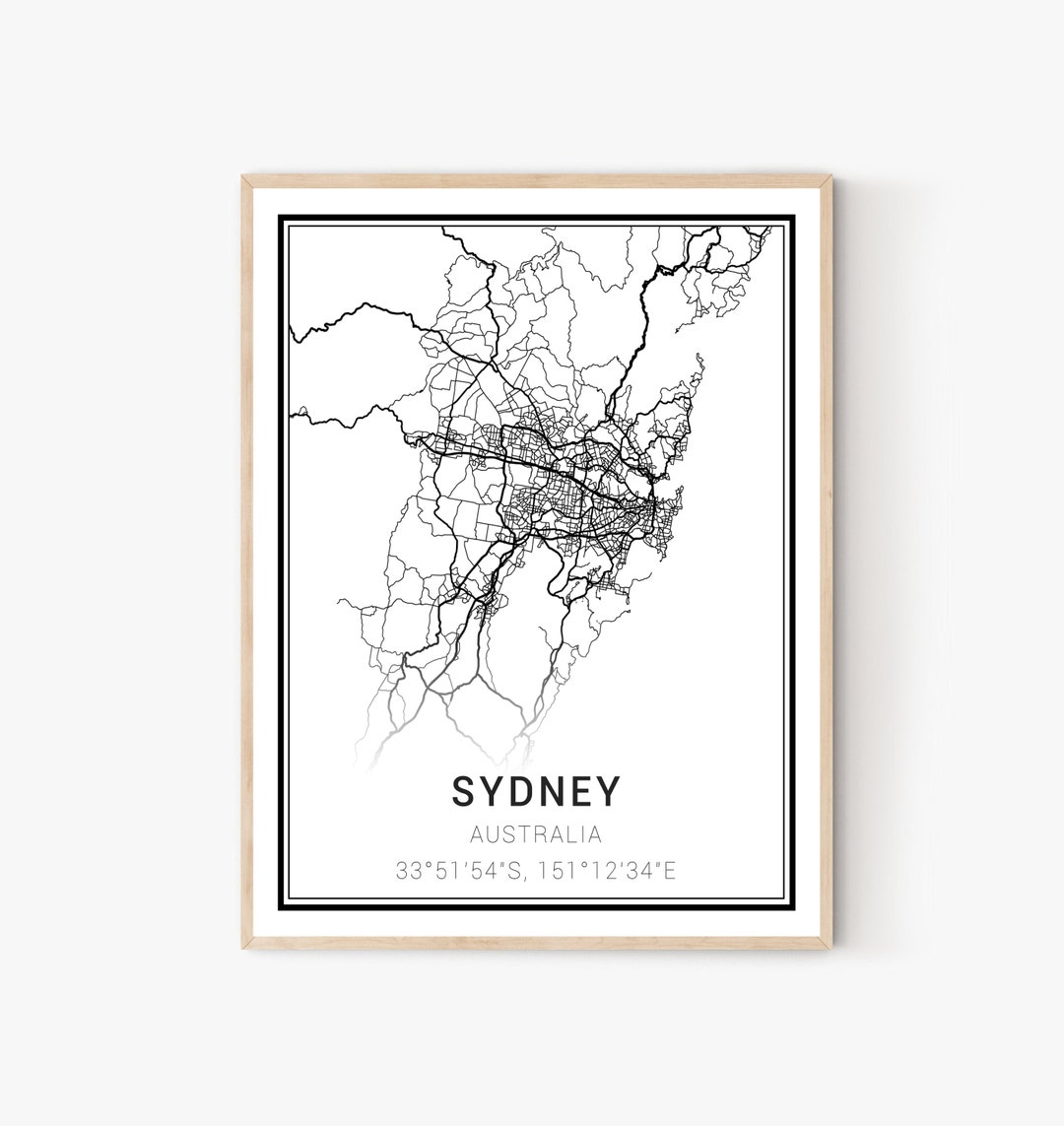 Sydney City Map Print | Australia Maps, Sydney Map Print, Sydney Print ...