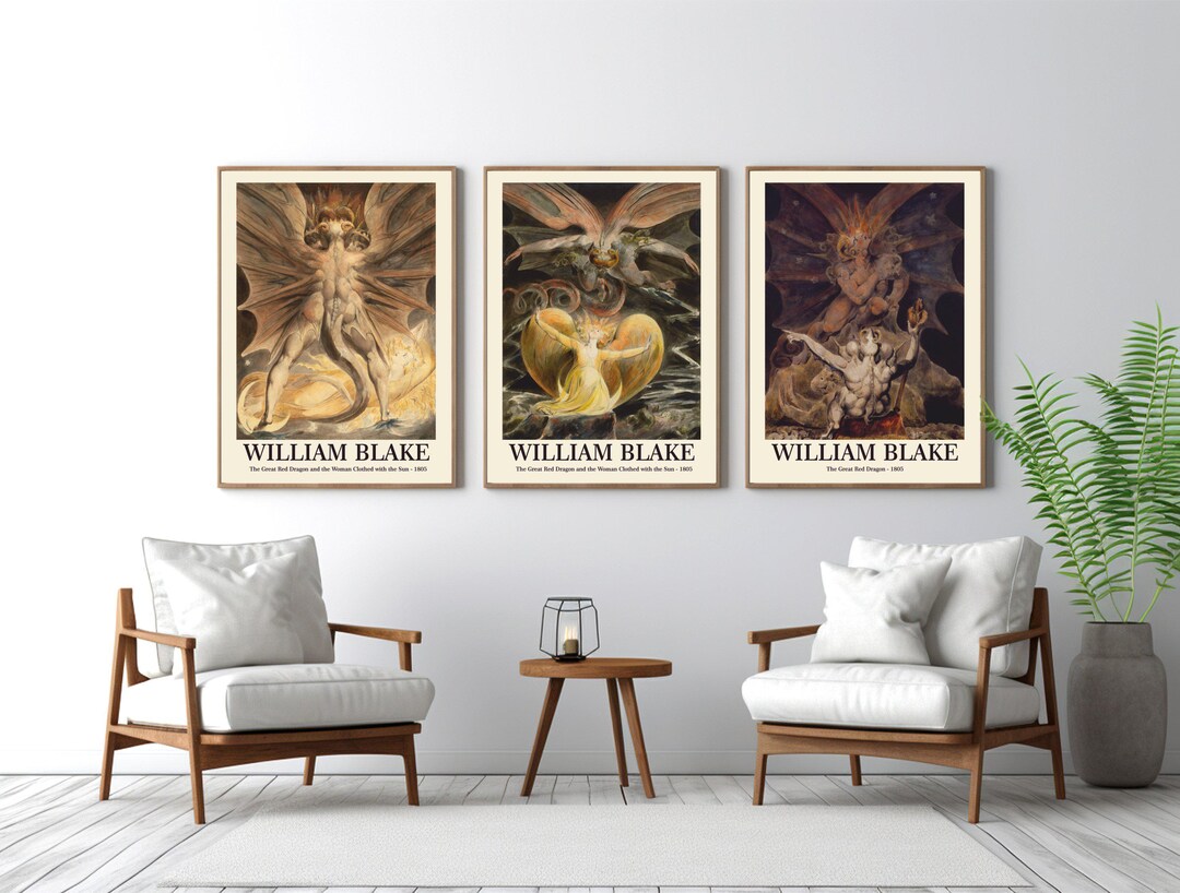 William Blake Poster Set of 3 | Dark Mythical Wall Art Prints - Etsy