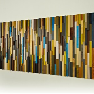 Natural Geometric - Wood Wall Art Sculpture, Abstract Rustic Stripes ...