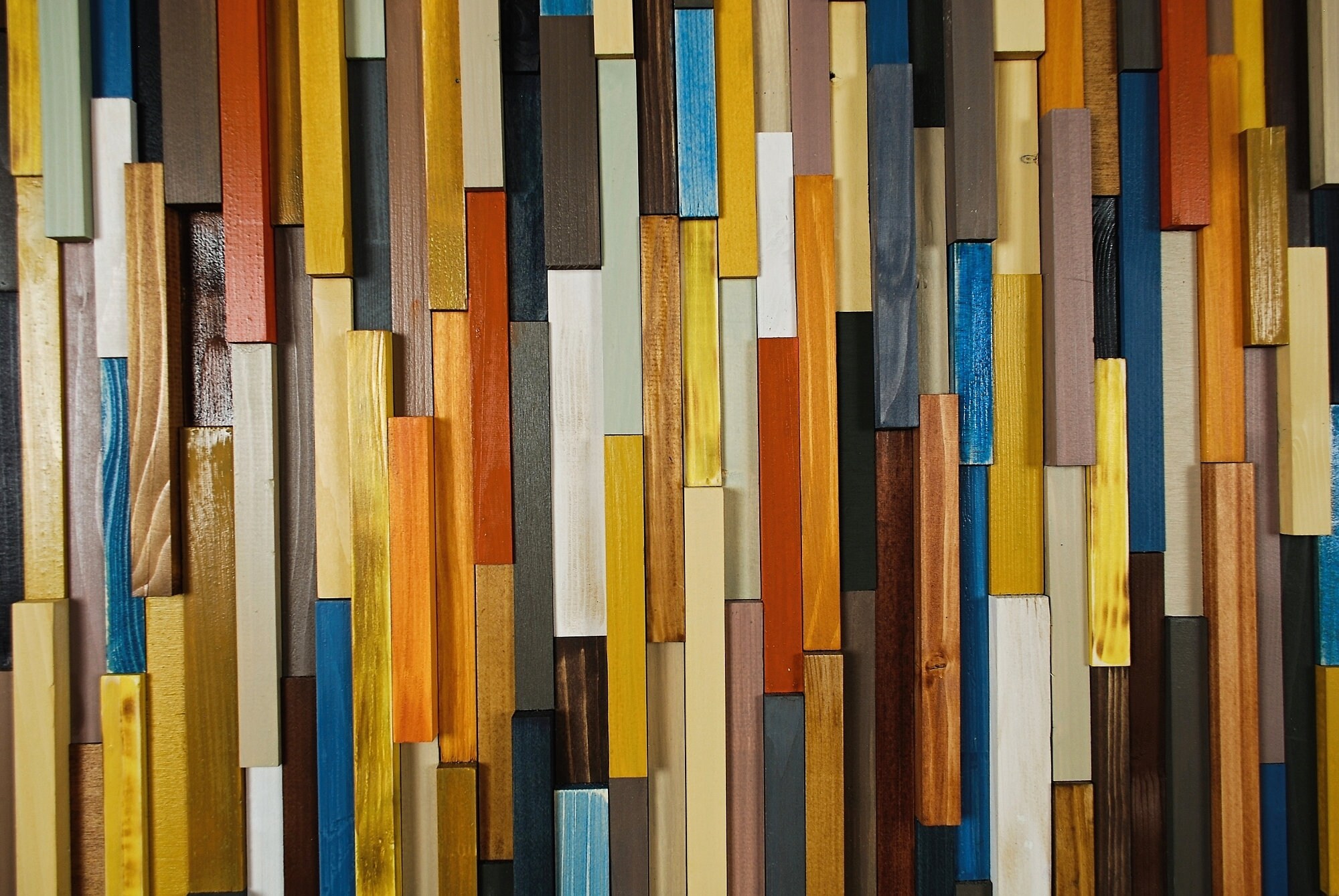 Geometric Wood Wall Art Striped Sculpture, 3d Wall Art Decoration ...