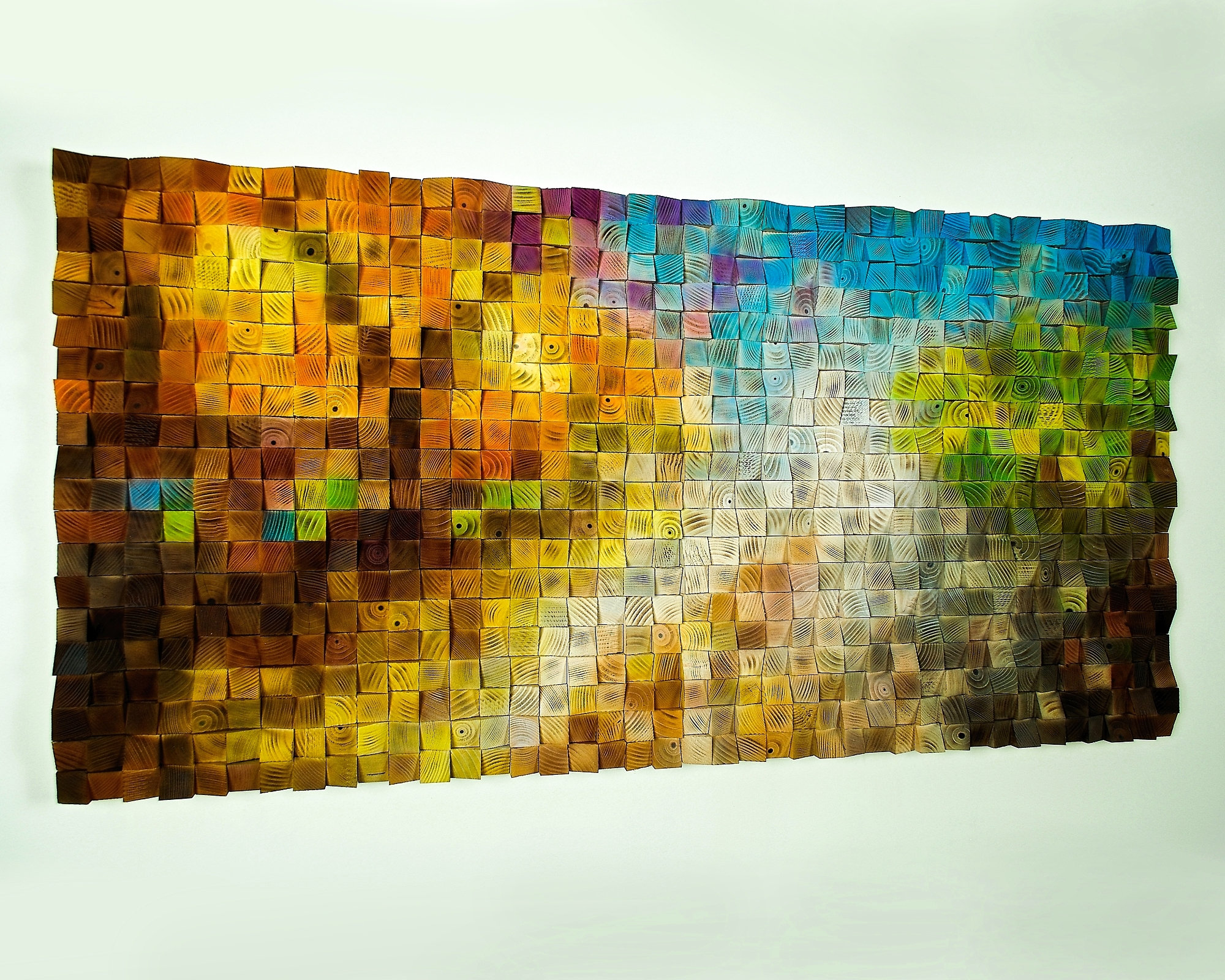 Five Elements Wood Wall Art Mosaic Sculpture Decoration, 3d Modern ...