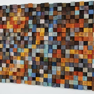 Light Sparkles - Painted Wood Wall Art 3D Modern Decor, Blocks Acoustic ...