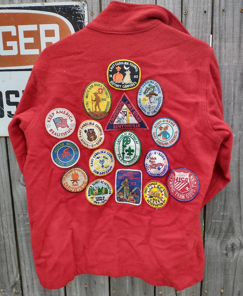 Vintage 1980s Boy Scouts of America Official Red Wool Jacket 18 Patches ...