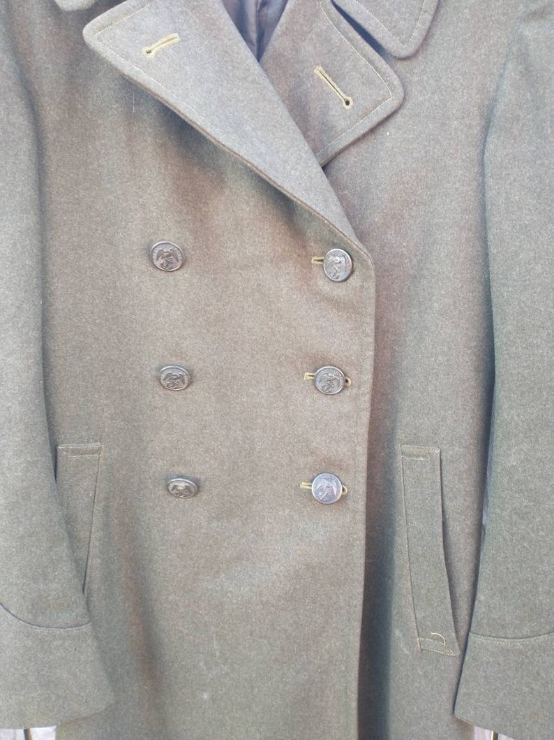 Vintage 1940s Marine Corps Wool OD Green Trench Coat - Etsy