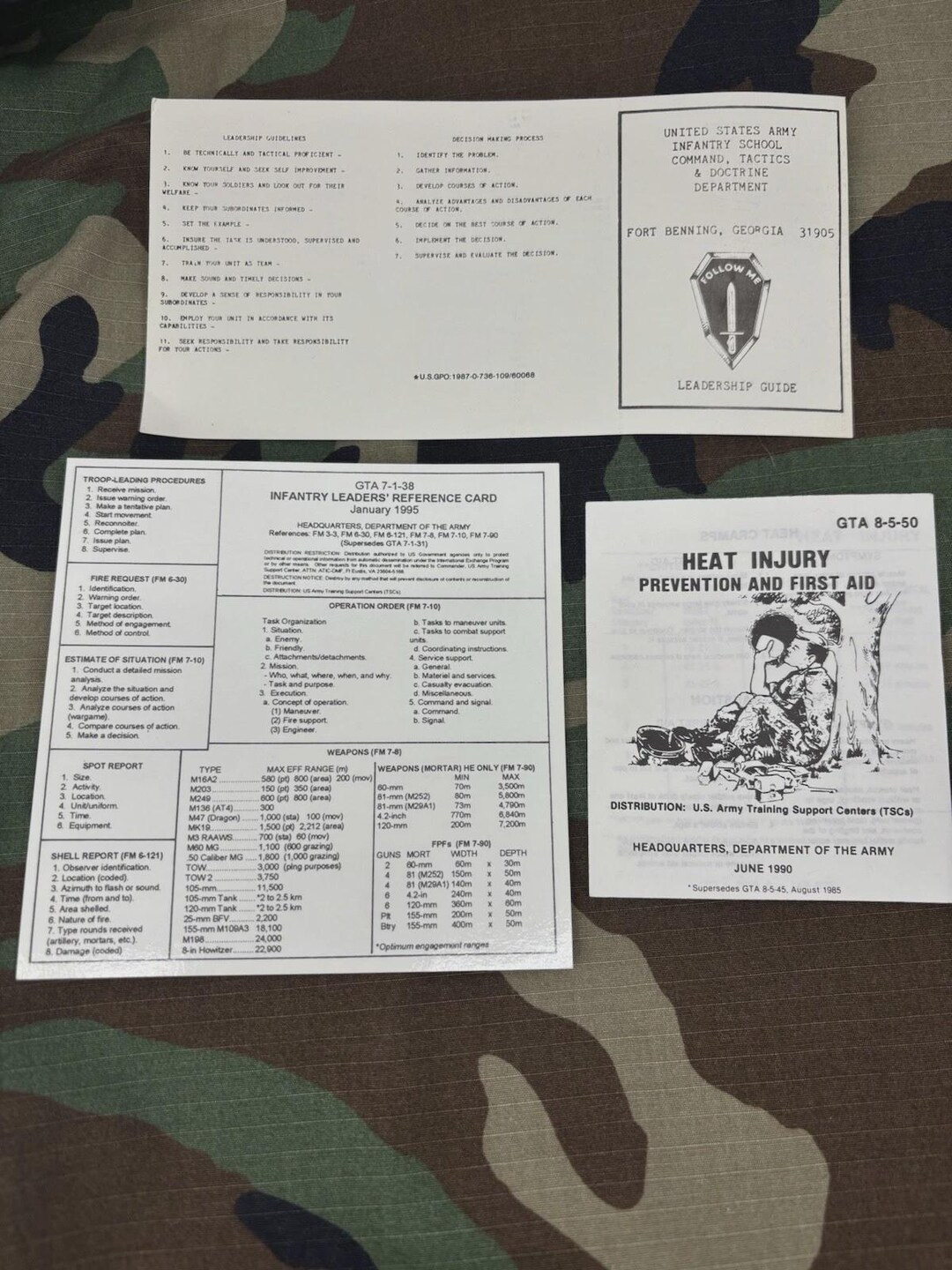 Original Vintage 1980s 1990s US Army Leaders Cards Infantry Leaders 3 ...