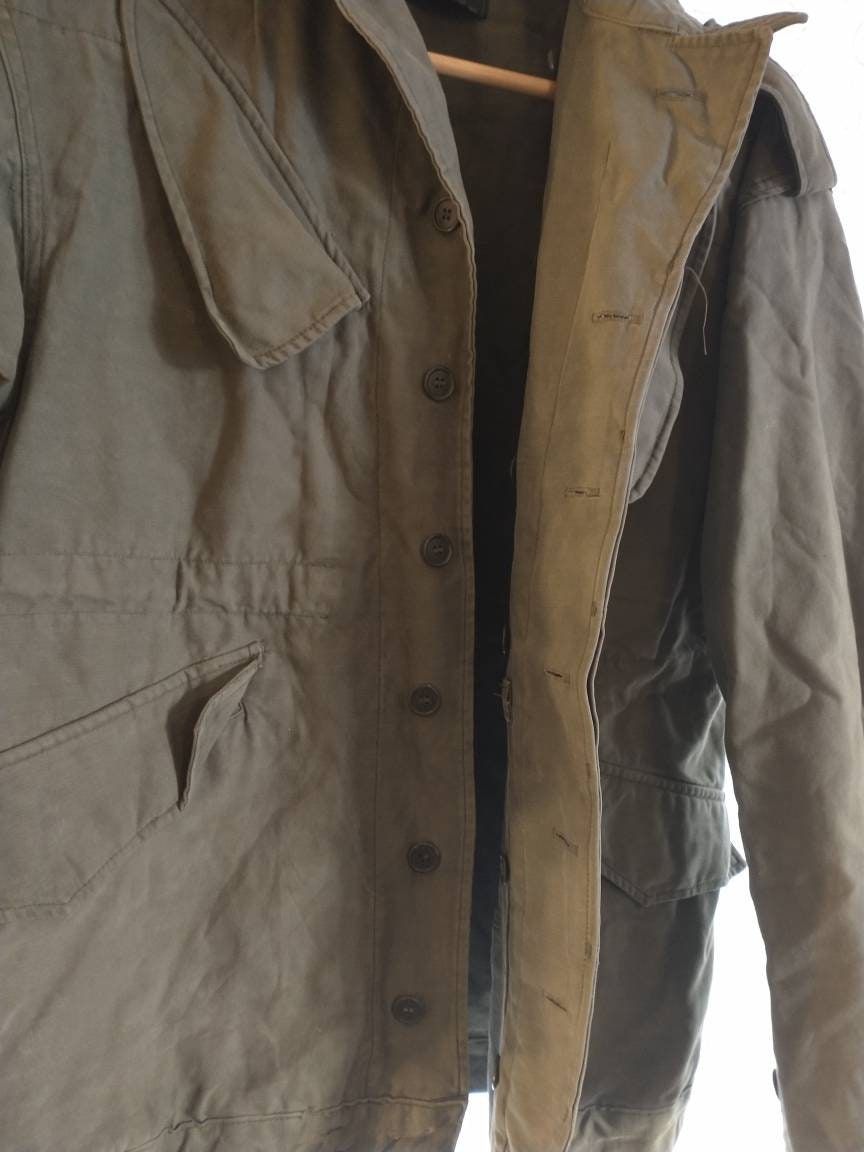 Vintage 1977 Belgium Dutch Army Field Jacket With Green Label Large - Etsy