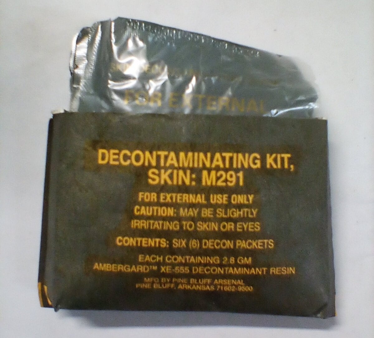 Original Decontaminating Kit -skin M291 Contains 6 Decon Packets in ...