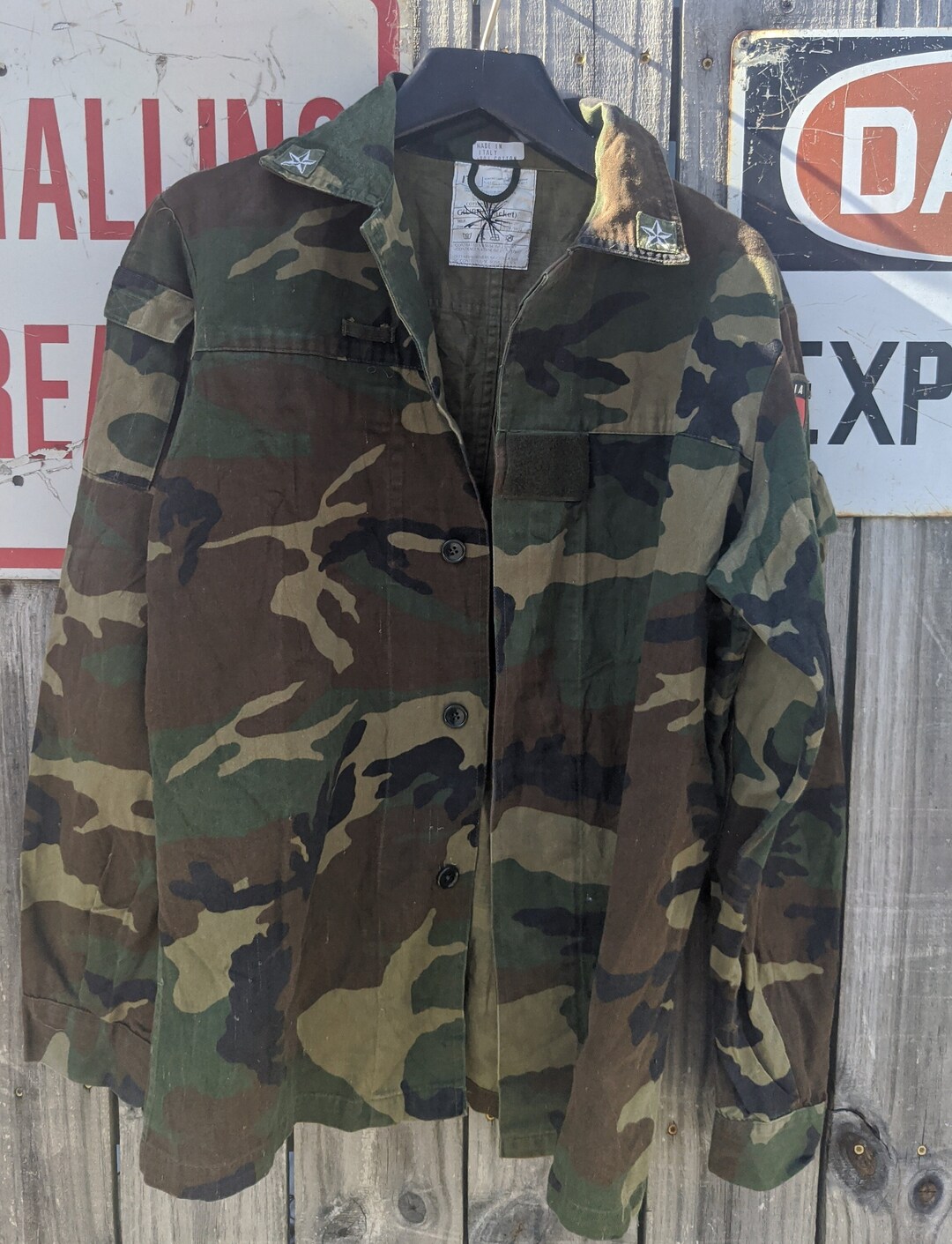 Original 1992 Vintage Italian Military Camouflage Uniform Top With ...