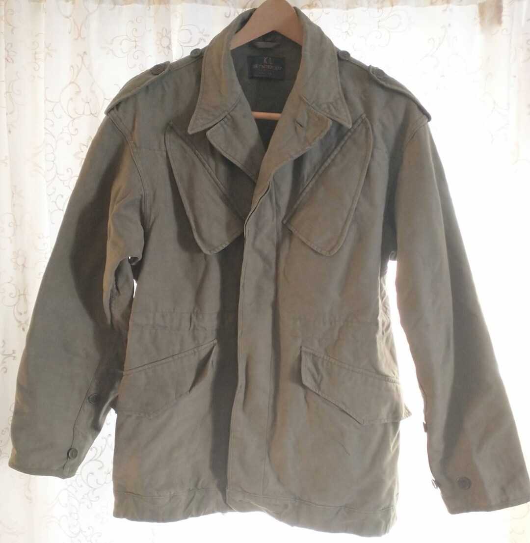 Vintage 1977 Belgium Dutch Army Field Jacket With Green Label Large - Etsy