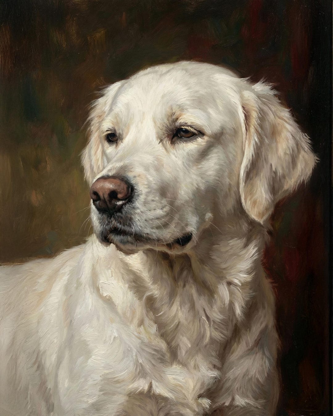 Custom Hand Painted Dog Oil Painting From Photo Pet Portrait Commission ...
