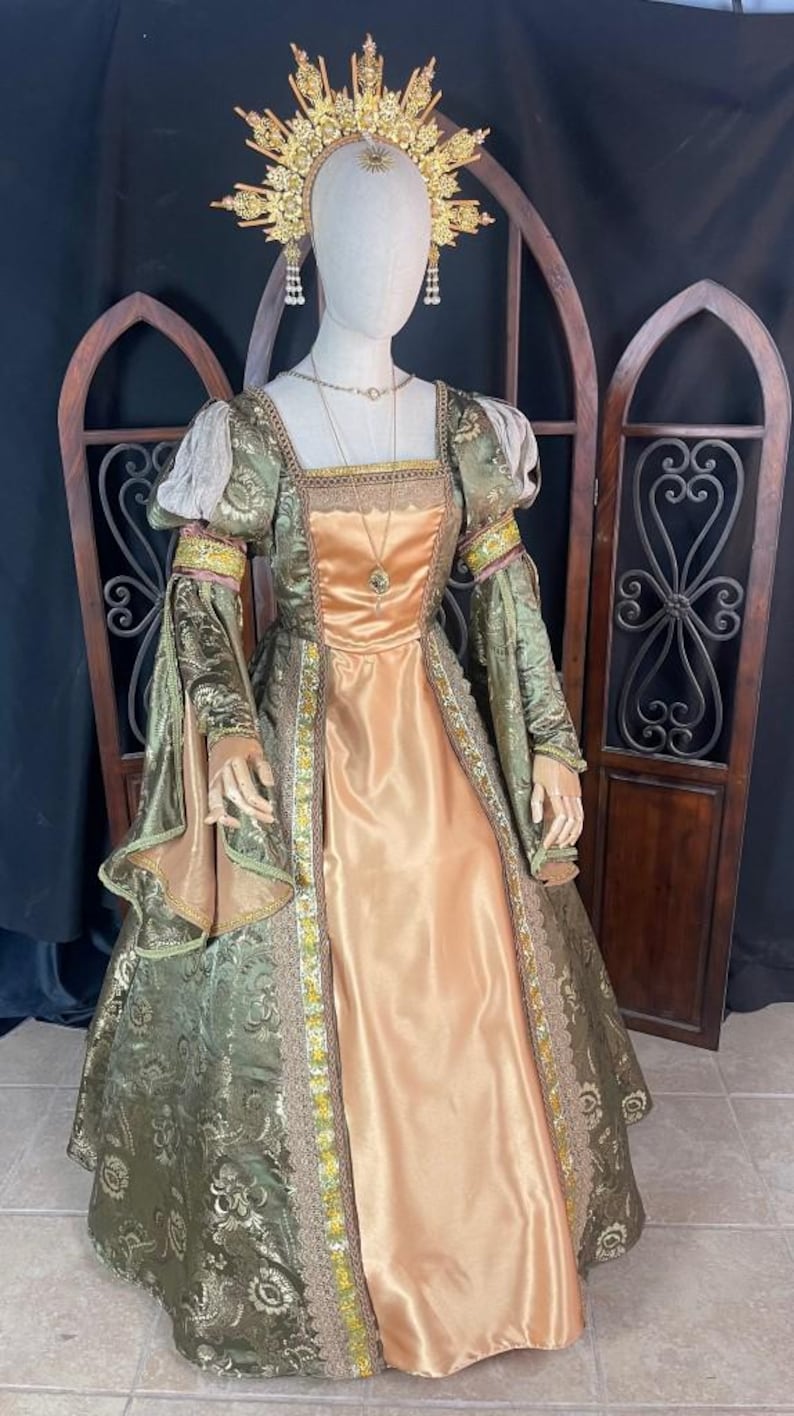 Renaissance Dress Gown - Mardi Gras, Venice Carnival, Masquerade - Sage ...