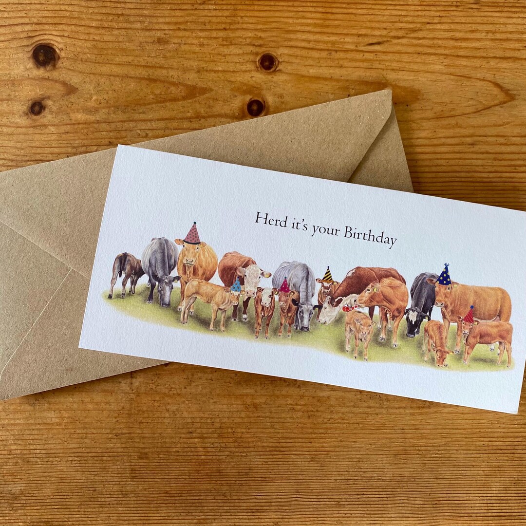 Herd It’s Your Birthday - Cows and Calves Birthday Card - Etsy Canada