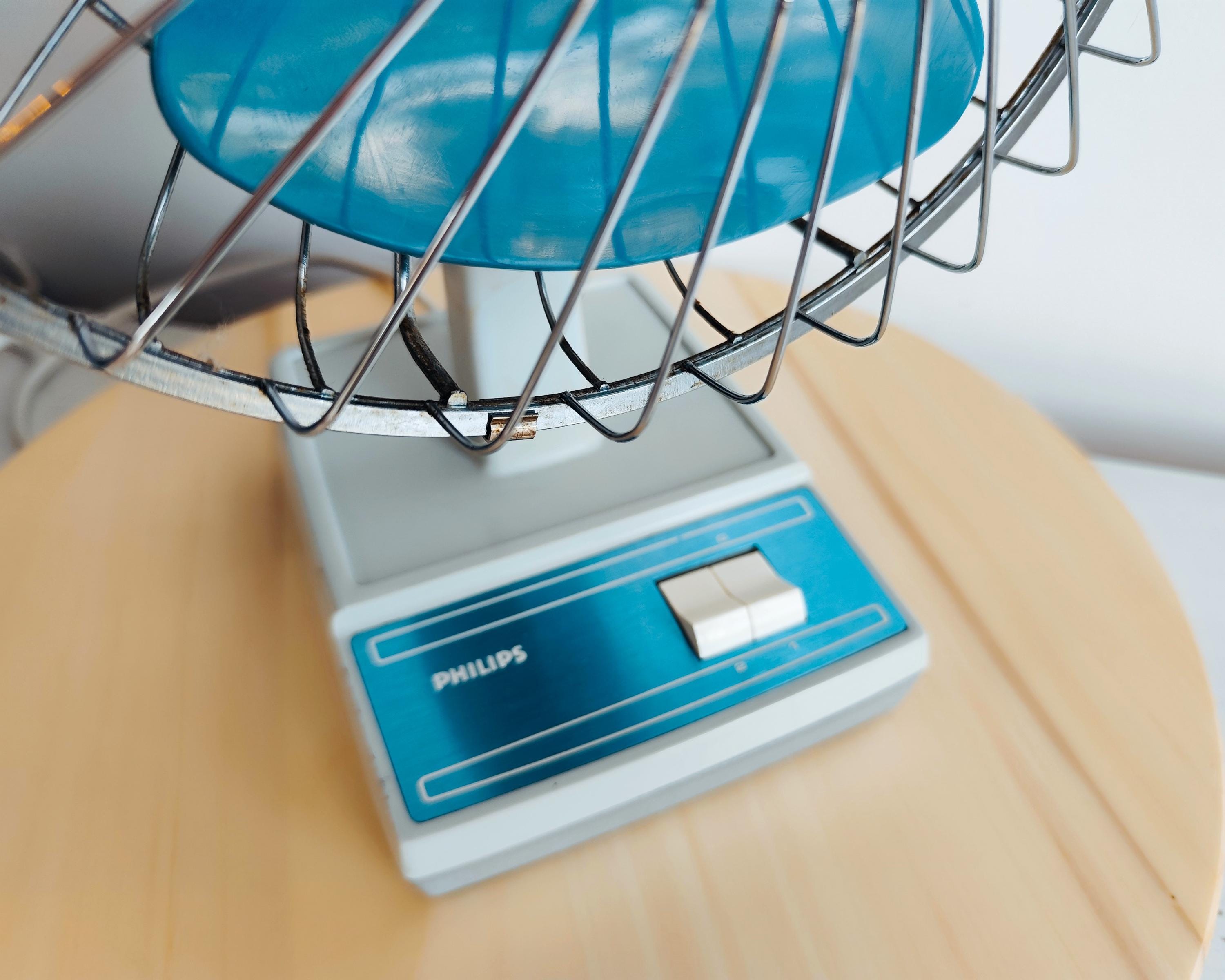 Vintage PHILIPS Table Fan, Blue and Silver, 1990s - Etsy