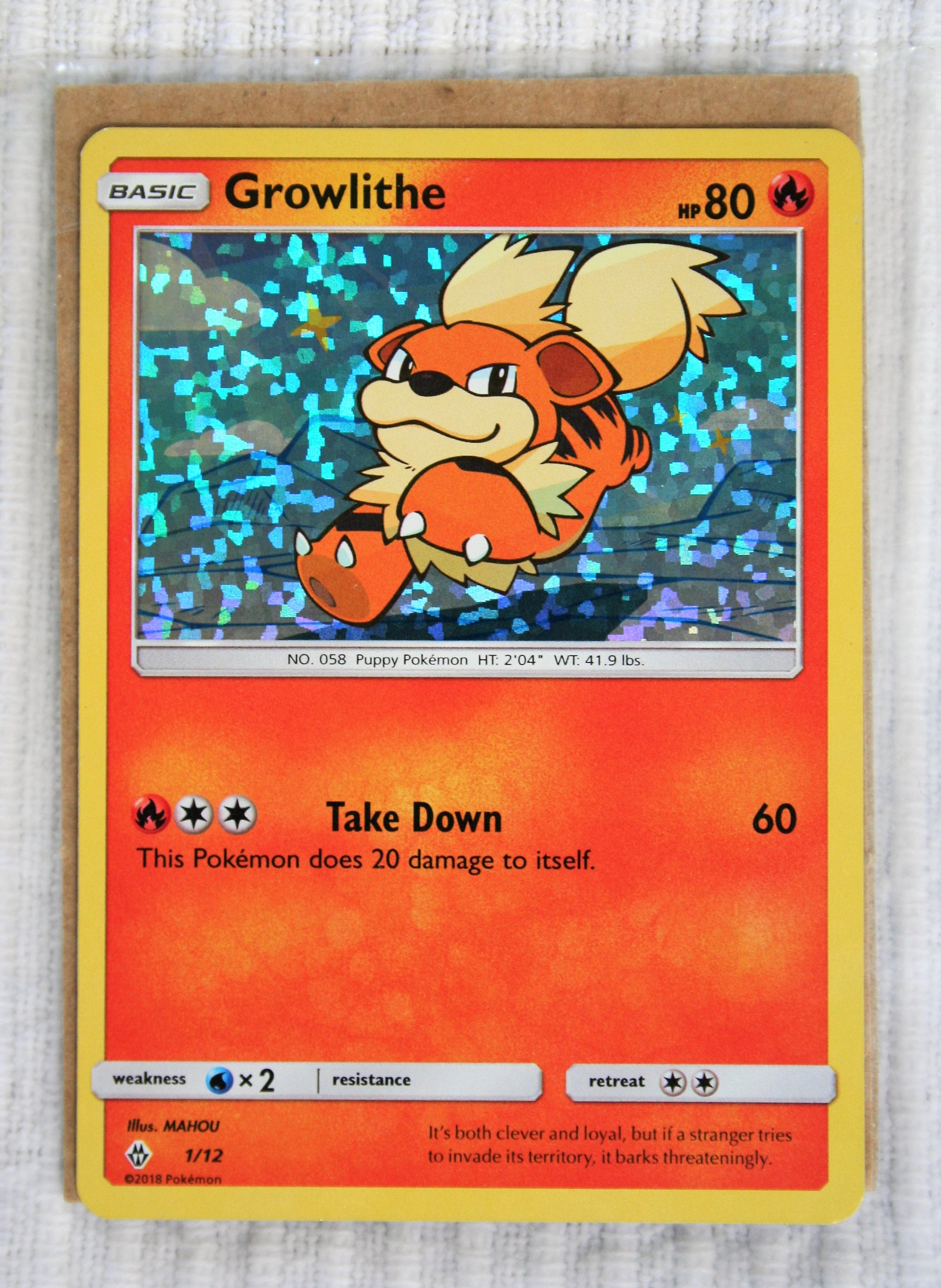Pokemon Growlithe Card