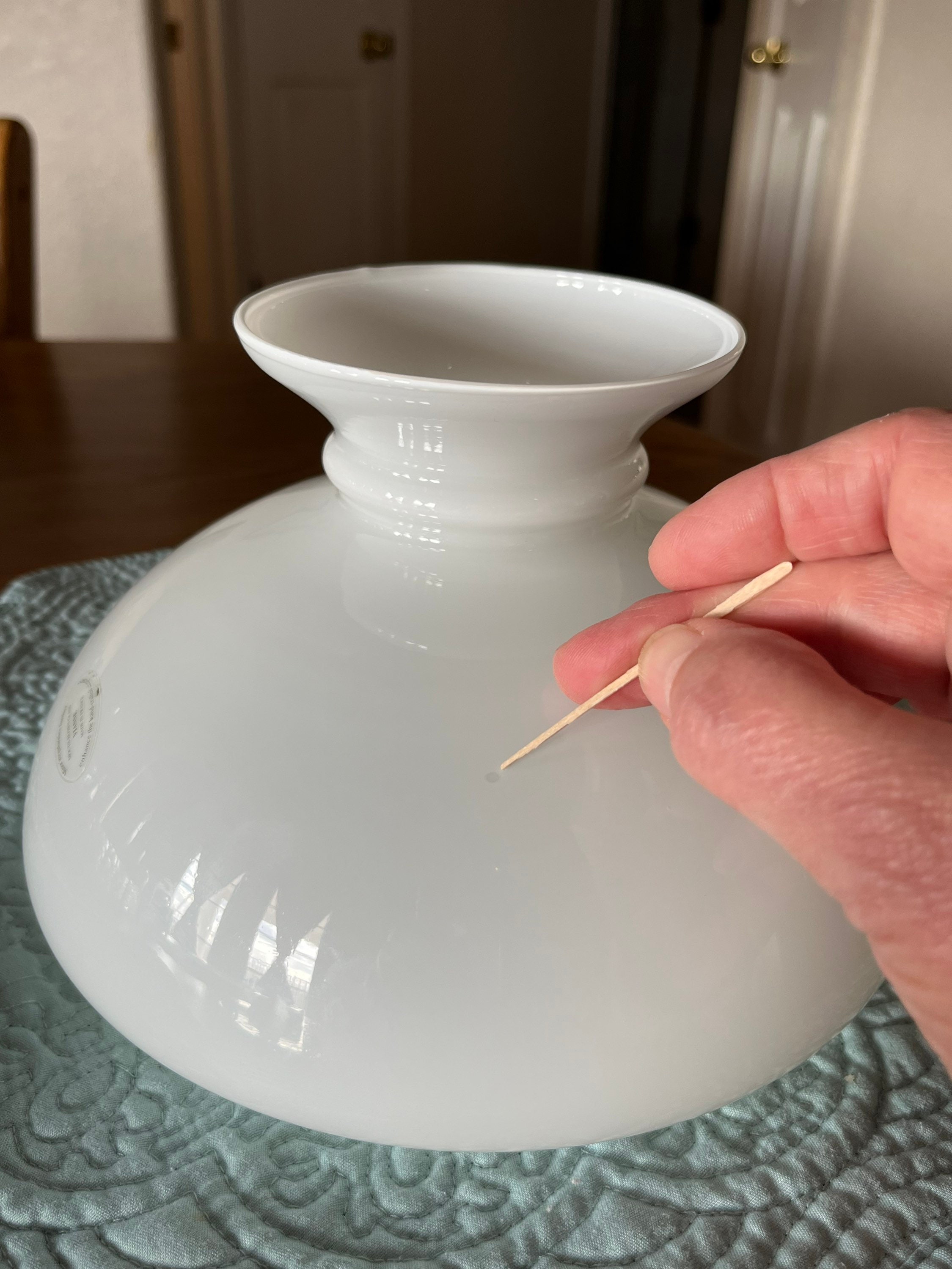 RARE Vintage VIANNE Glass Shade Mouth Blown NOS Replacement White Opal ...