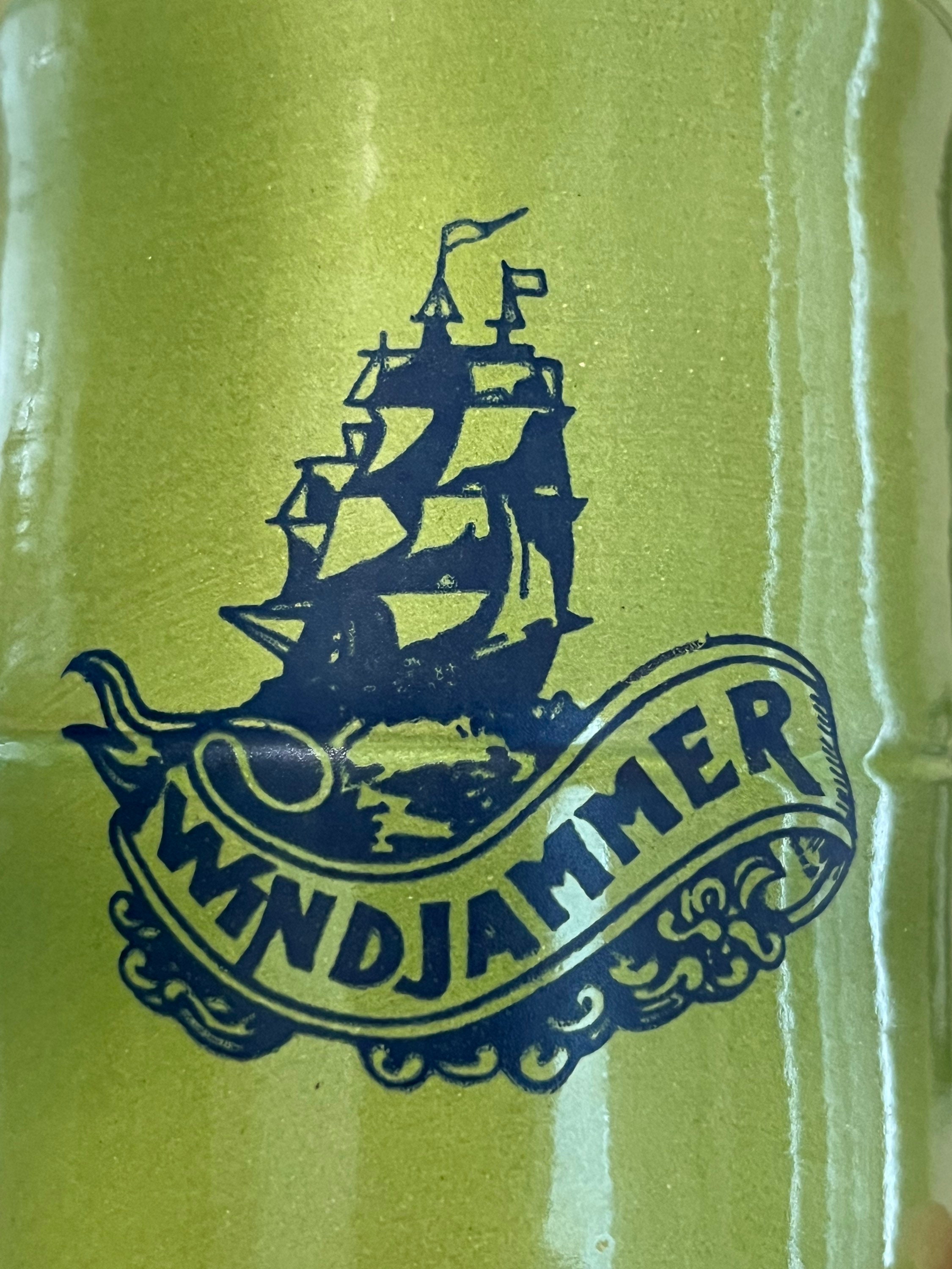 Rare Vintage WINDJAMMER Tiki MUG Old Collectible Ceramic SOUVENIR Green ...