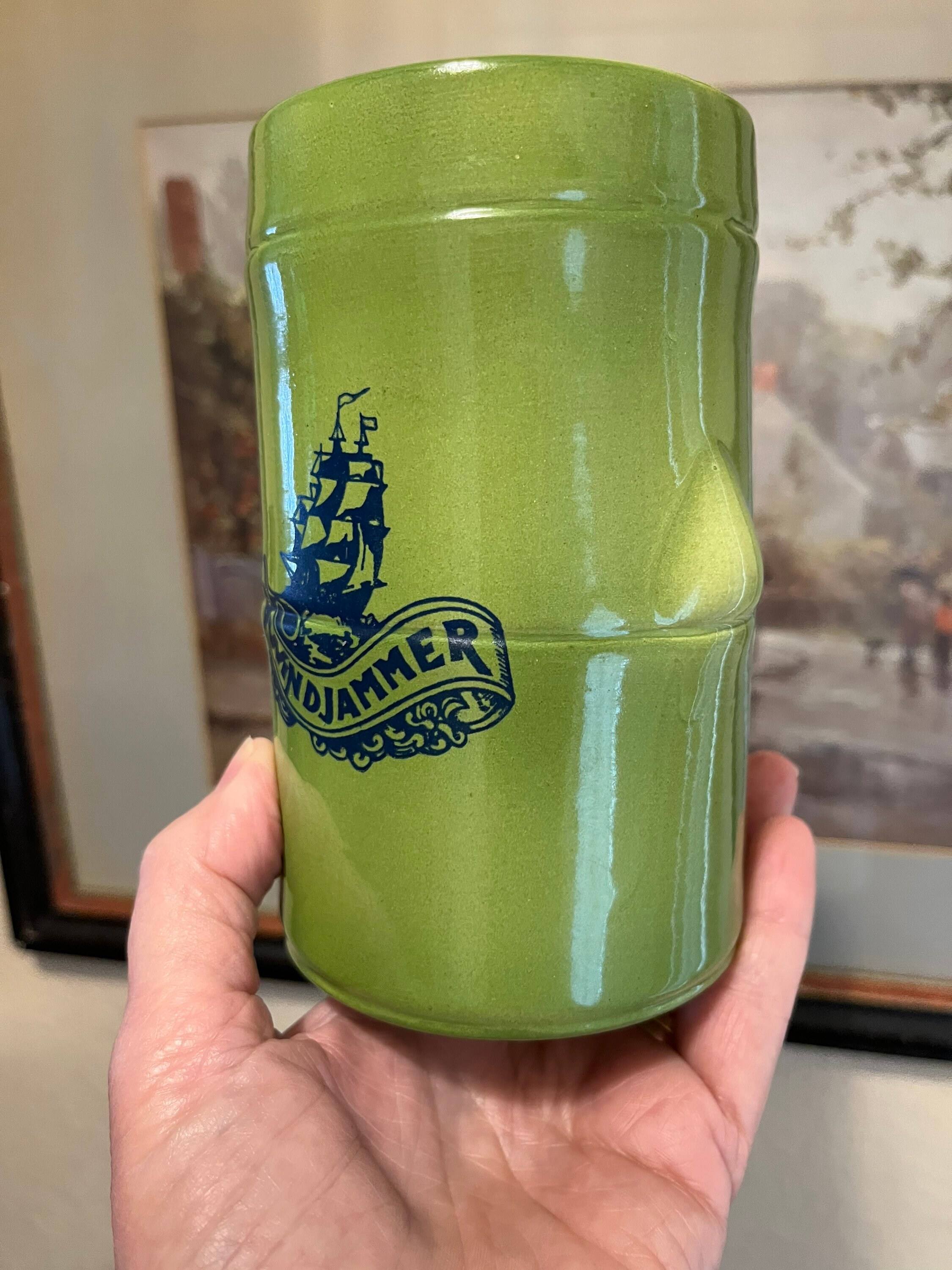 Rare Vintage WINDJAMMER Tiki MUG Old Collectible Ceramic SOUVENIR Green ...