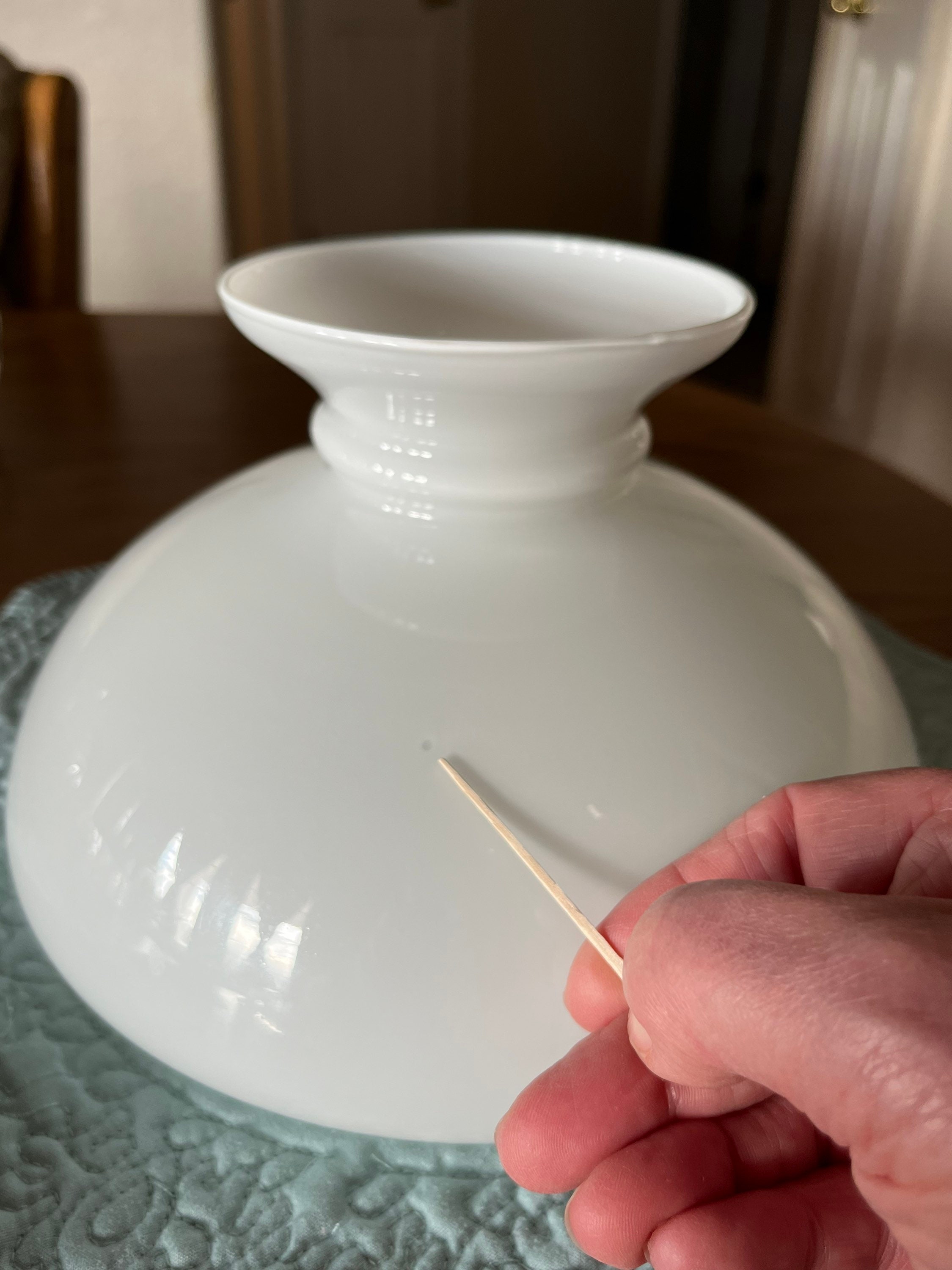 RARE Vintage VIANNE Glass Shade Mouth Blown NOS Replacement White Opal ...