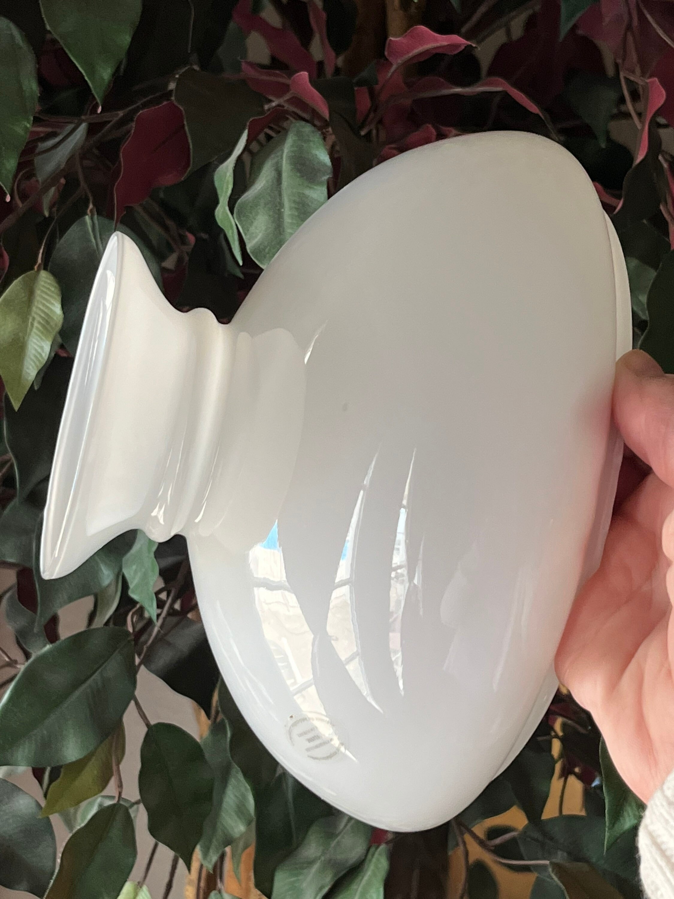 RARE Vintage VIANNE Glass Shade Mouth Blown NOS Replacement White Opal ...