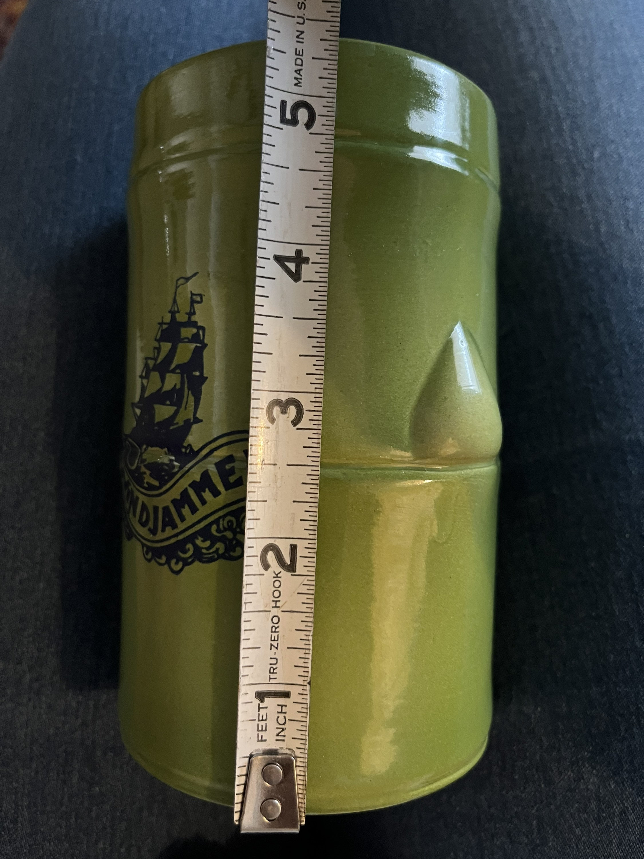 Rare Vintage WINDJAMMER Tiki MUG Old Collectible Ceramic SOUVENIR Green ...