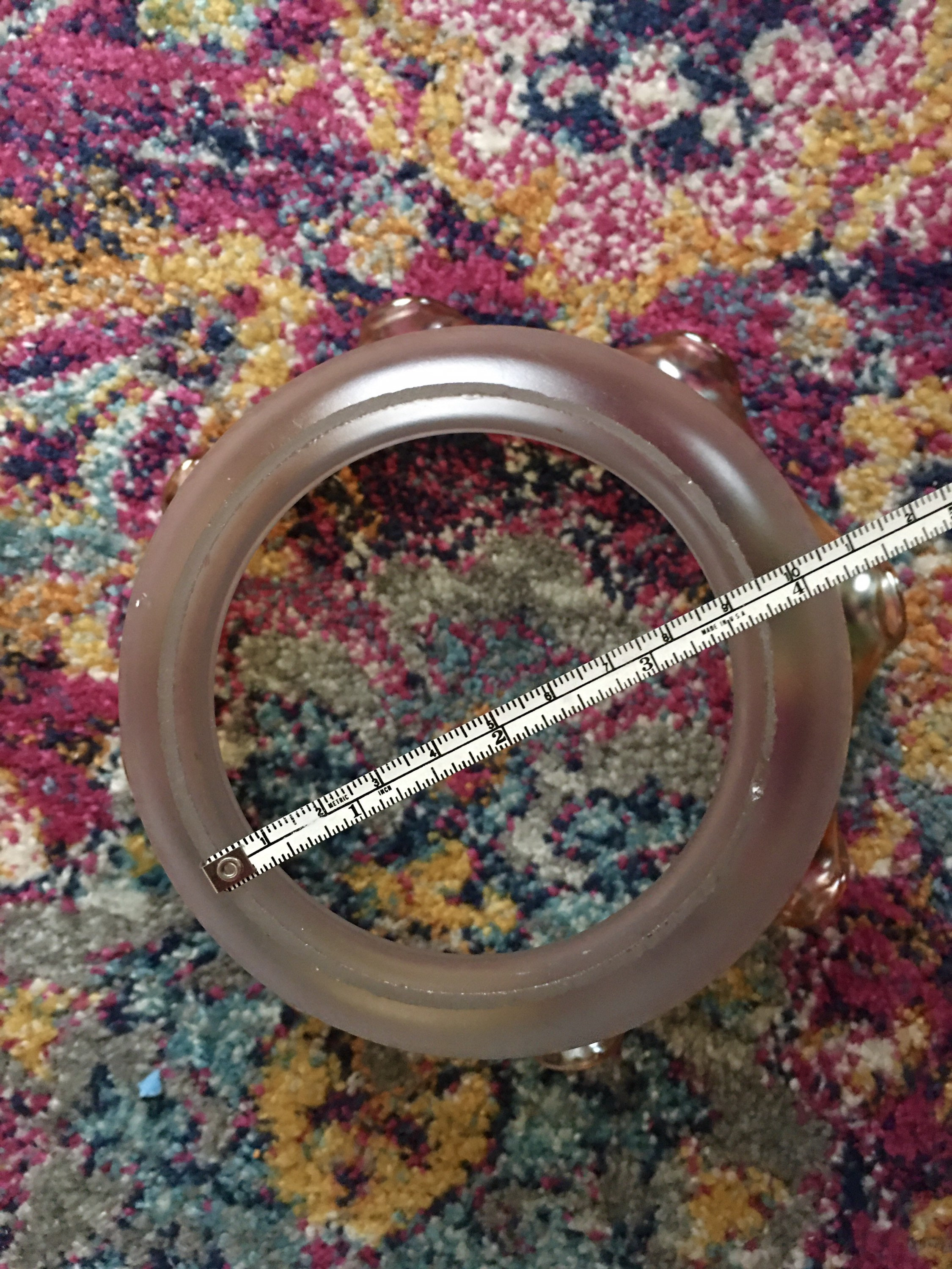 Vintage VIANNE Satin ETCHED Glass Light SHADE Floral Design Victorian ...