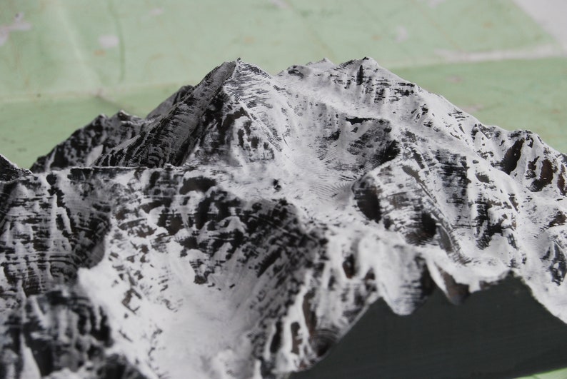 Denali Model 3D Printed Mountain Topo Map Artwork Seven | Etsy