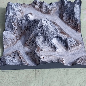 K2 Model - Painted Wall Art, 3D Printed Mountain Replica, Seven Summits ...