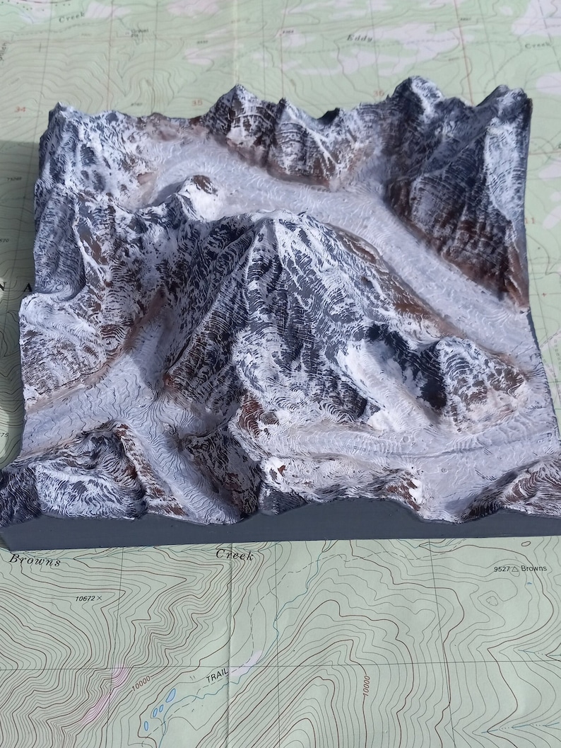 K2 Model - Painted Wall Art, 3D Printed Mountain Replica, Seven Summits ...
