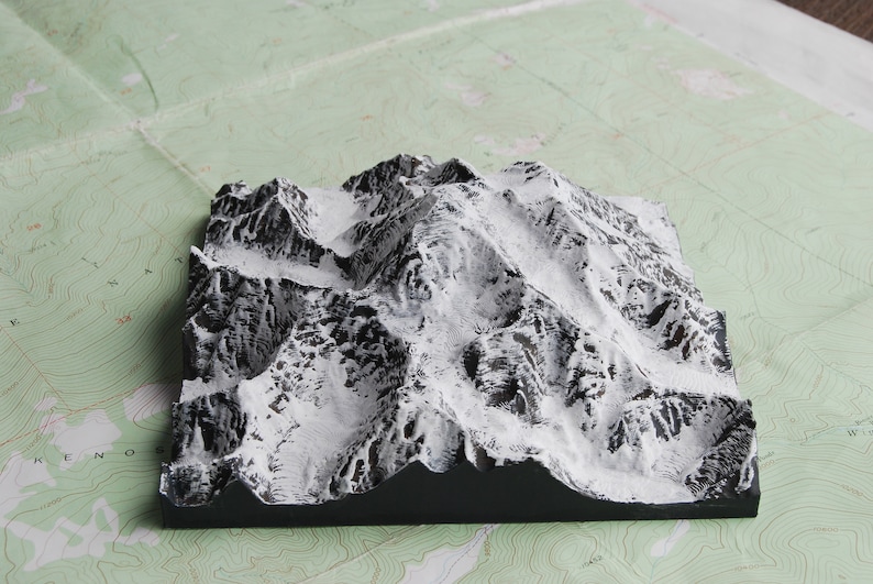 Denali Model - 3D Printed Mountain Topo Map Artwork - Seven Summits ...