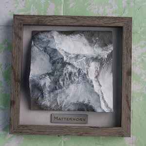 Matterhorn Model - Painted 3D Printed Topo Map, Mountain Art Decor - Etsy