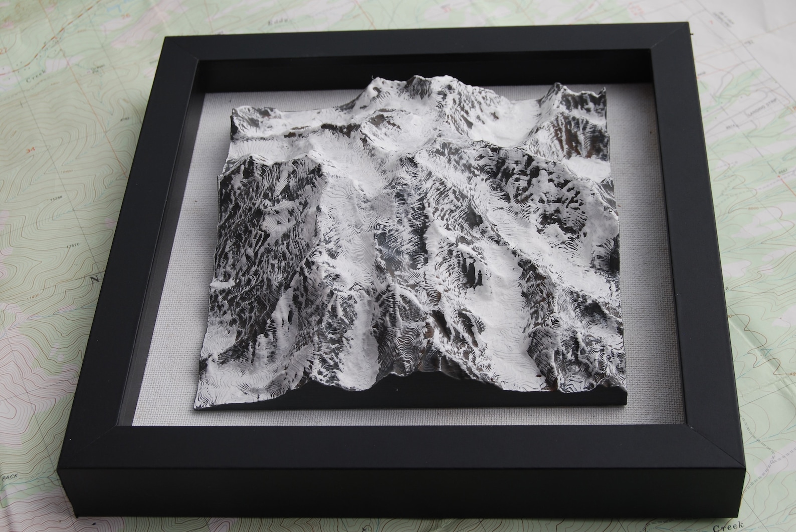 Denali Model - 3D Printed Mountain Topo Map Artwork - Seven Summits ...