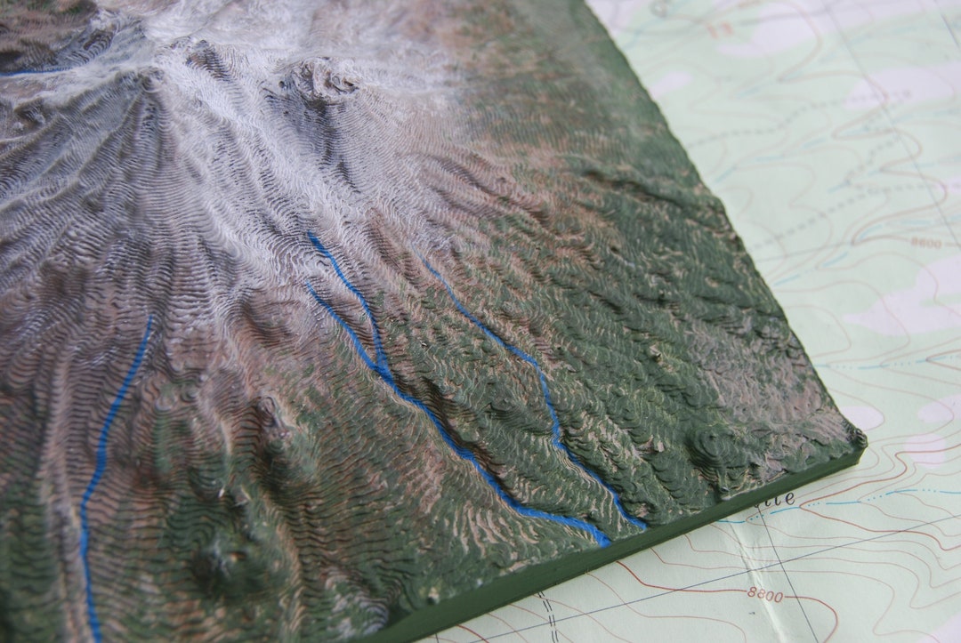 Shasta Model 3D Mountain Topographic Map Hiking Gift - Etsy