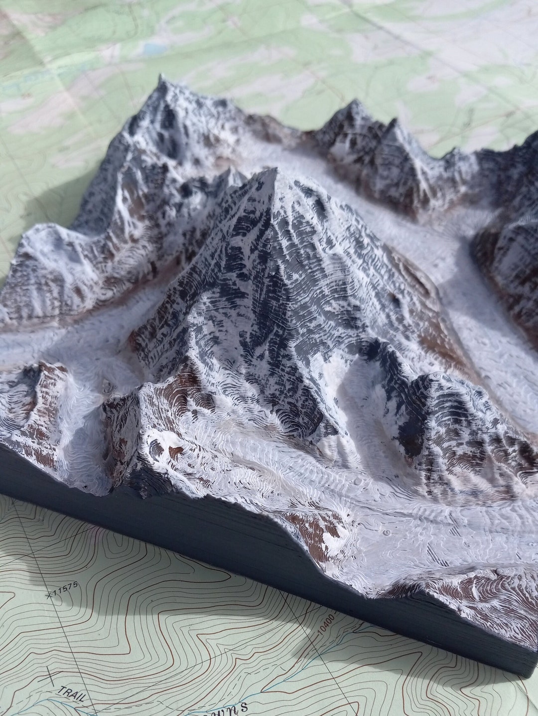 K2 Model Painted Wall Art, 3D Printed Mountain Replica, Seven Summits ...