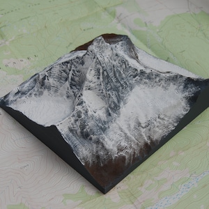 Matterhorn Model - Painted 3D Printed Topo Map, Mountain Art Decor - Etsy