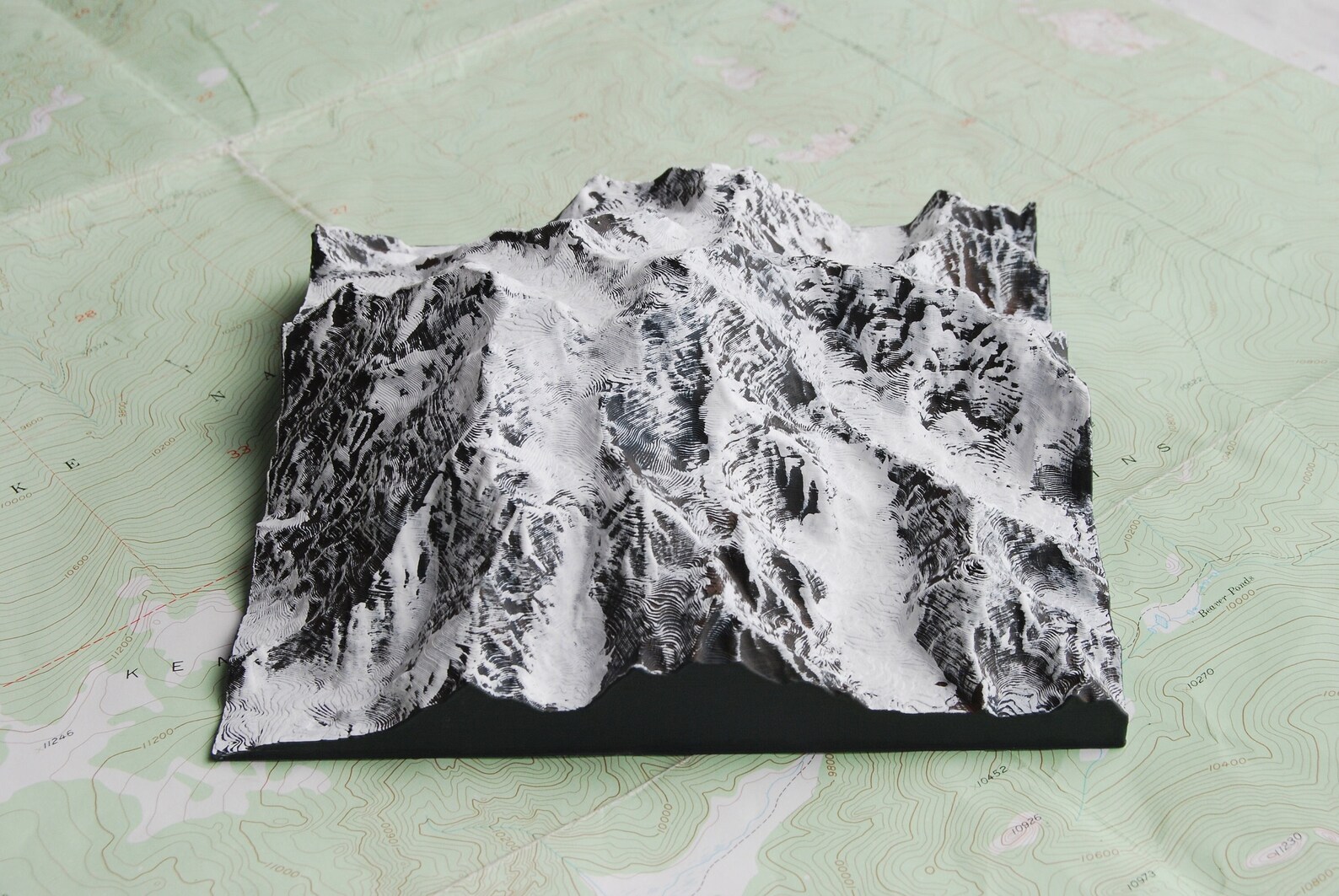 Denali Model - 3D Printed Mountain Topo Map Artwork - Seven Summits ...