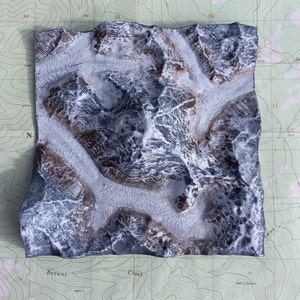 K2 Model - Painted Wall Art, 3D Printed Mountain Replica, Seven Summits ...