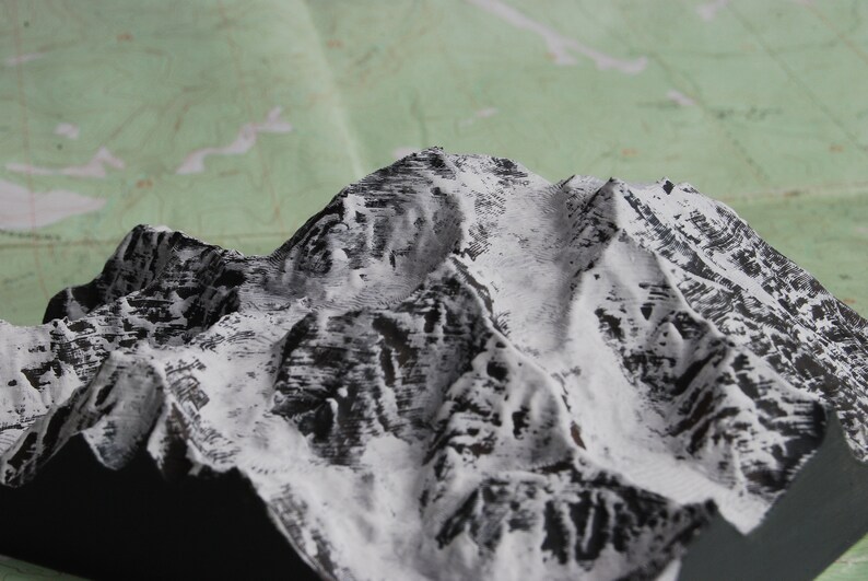 Denali Model 3D Printed Mountain Topo Map Artwork Seven | Etsy