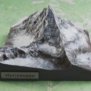 Matterhorn Model - Painted 3D Printed Topo Map, Mountain Art Decor - Etsy