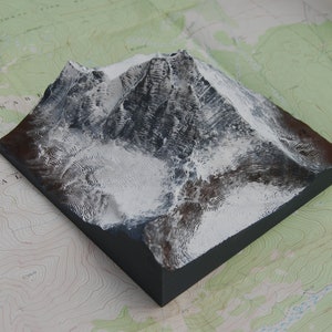 Matterhorn Model - Painted 3D Printed Topo Map, Mountain Art Decor - Etsy
