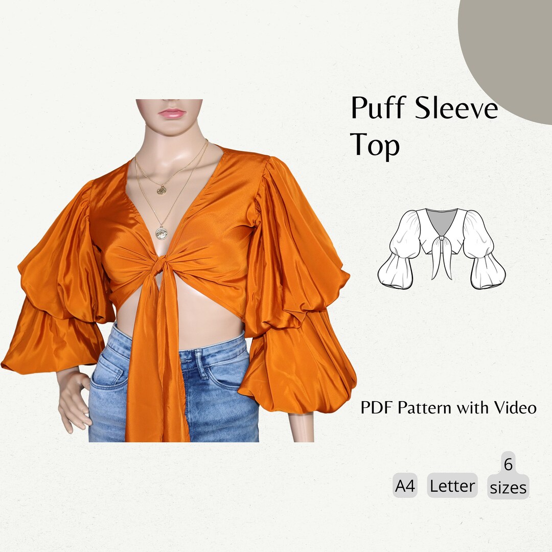Puff Sleeve Top PDF Patterns Easy Instructions for Beginners - Etsy