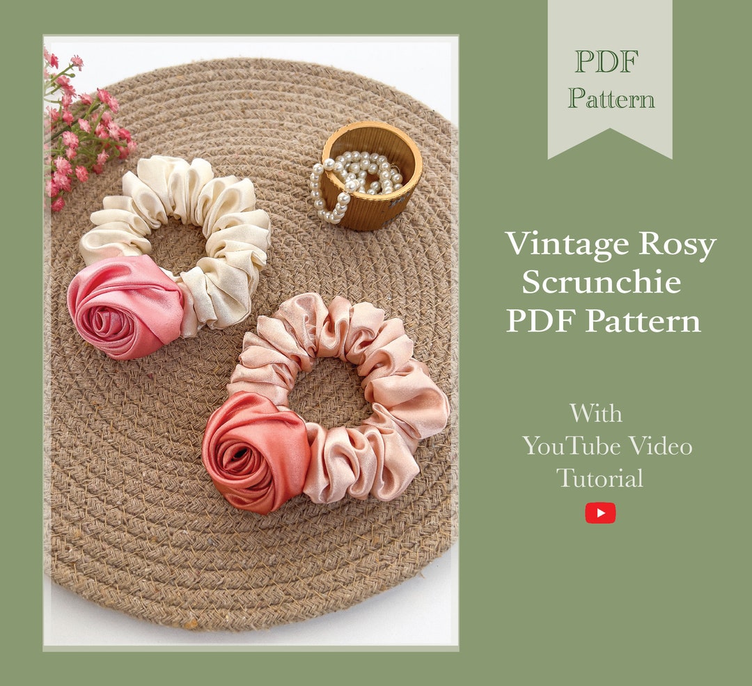 Vintage Rosy Scrunchie Sewing Pattern – With Video Tutorial (PDF ...