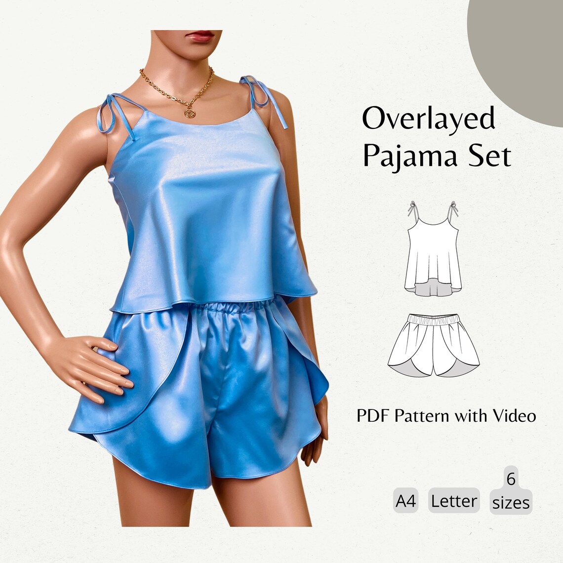 Luxury Silk Pajama Set PDF Pattern Sleep Wear PDF Pattern - Etsy