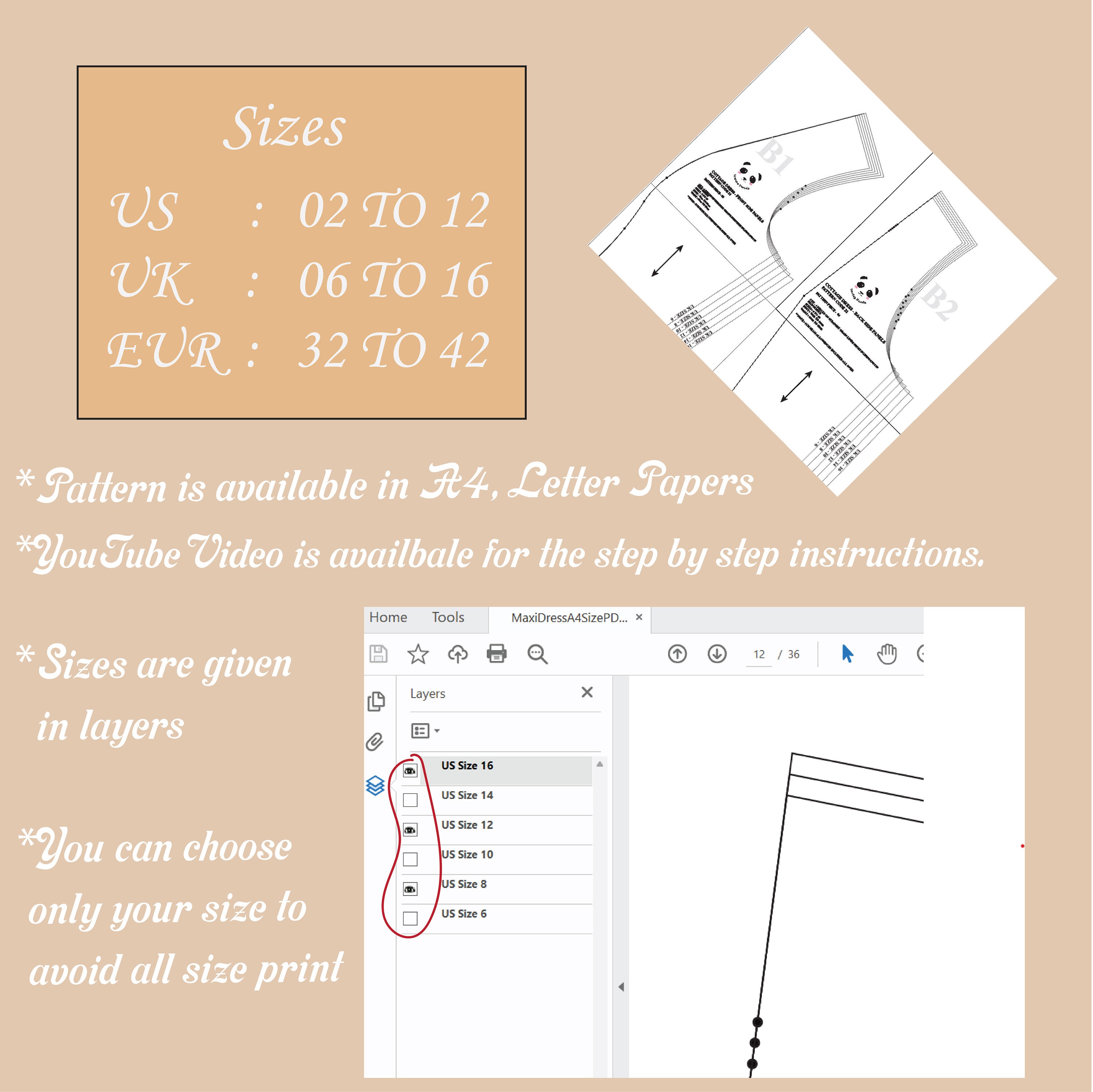 Shirred Tie Strap Maxi Dress PDF Pattern Sewing Digital - Etsy