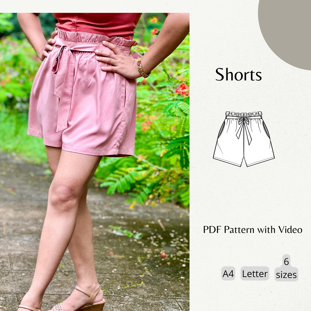 Paper Bag Shorts PDF Pattern Women Shorts PDF Pattern Women Shorts ...