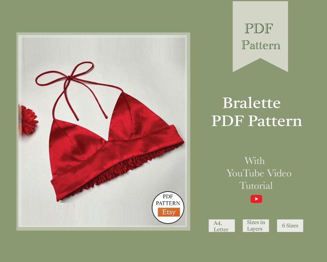 Women Bralette Sewing Digital Pattern | Luxury Bralette Sewing PDF ...