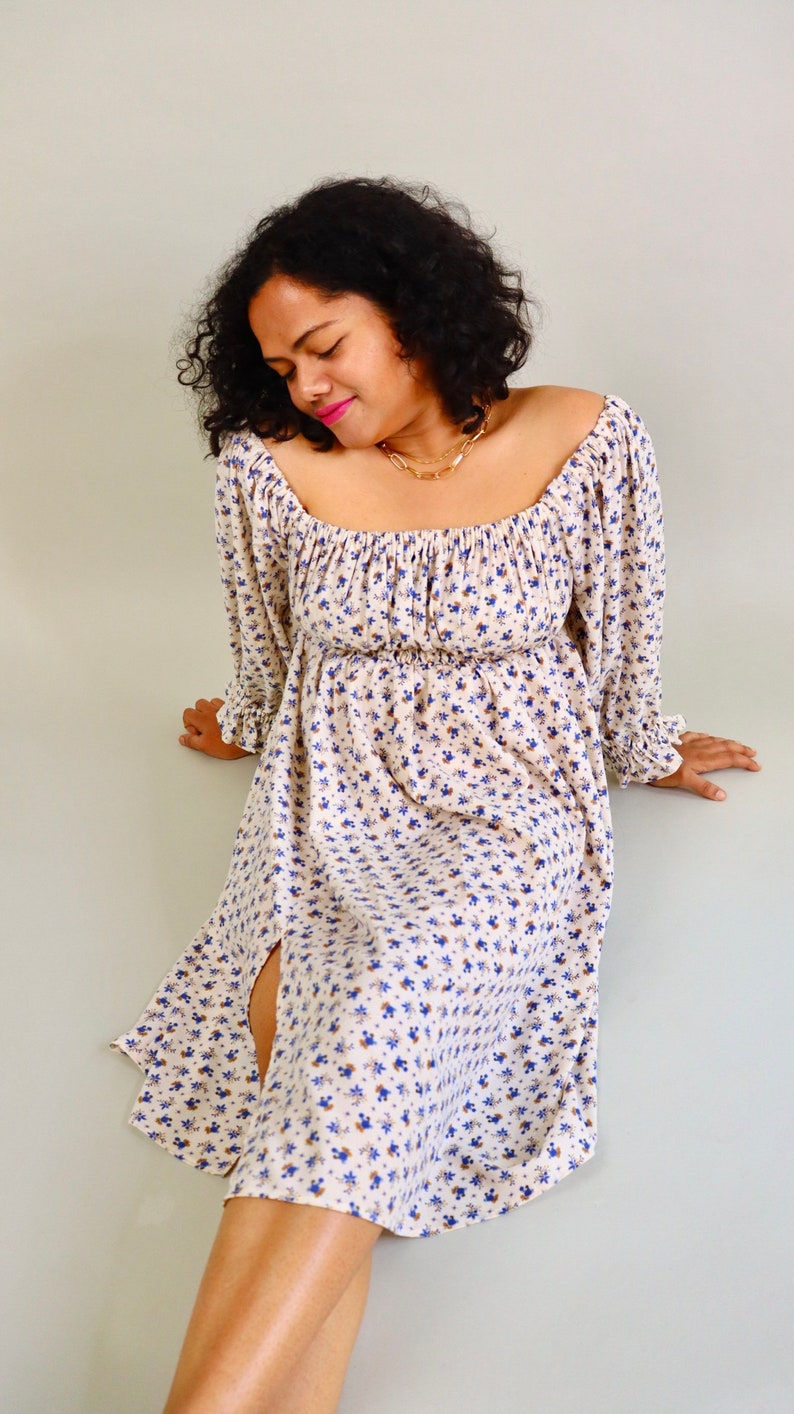 Puff Sleeve Dress PDF Pattern Easy Instructions for - Etsy