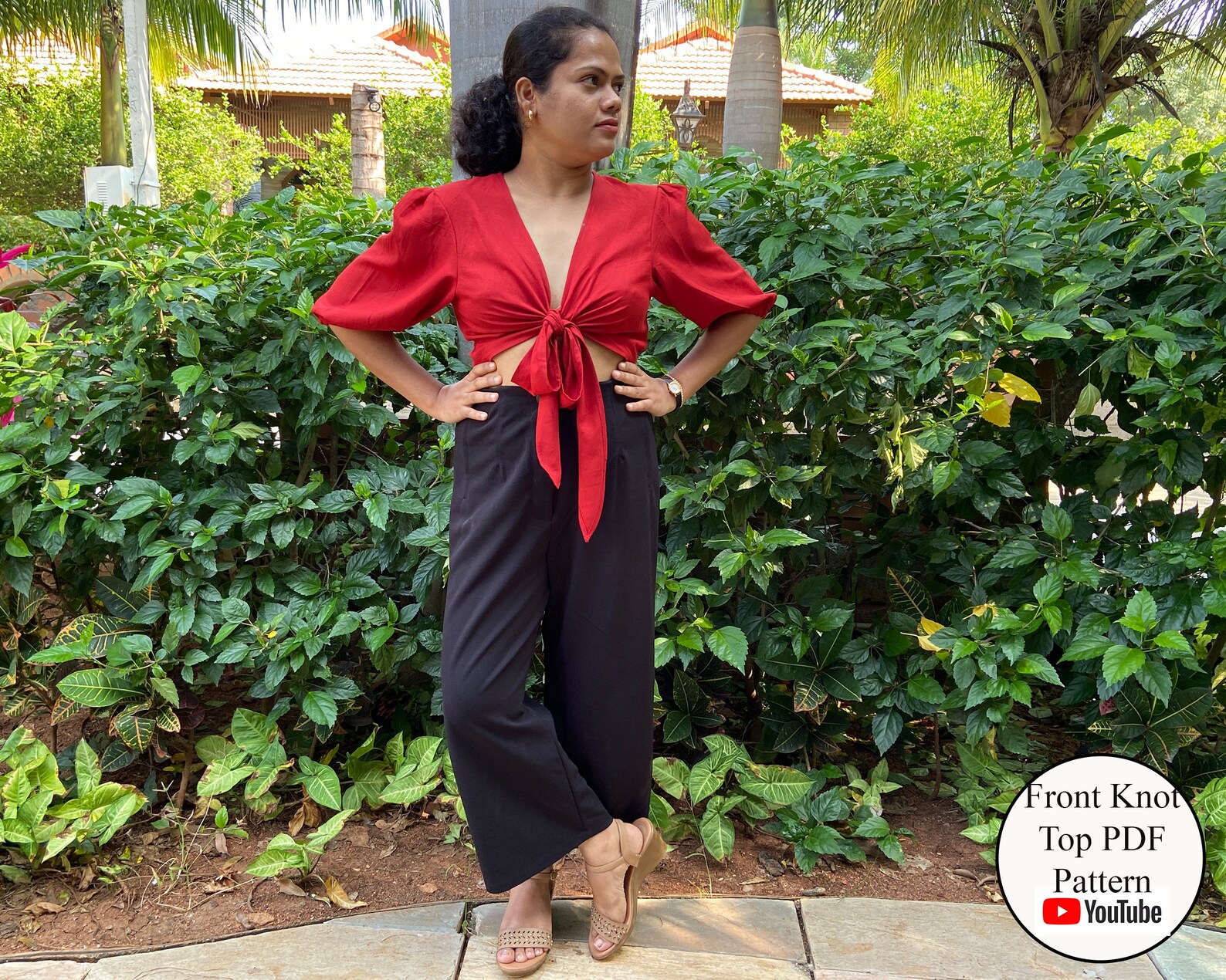 Women Front Knot Top Sewing Digital PDF Pattern Crop Top | Etsy