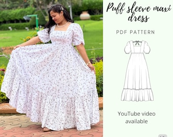 Maxi Dress Pattern - Etsy