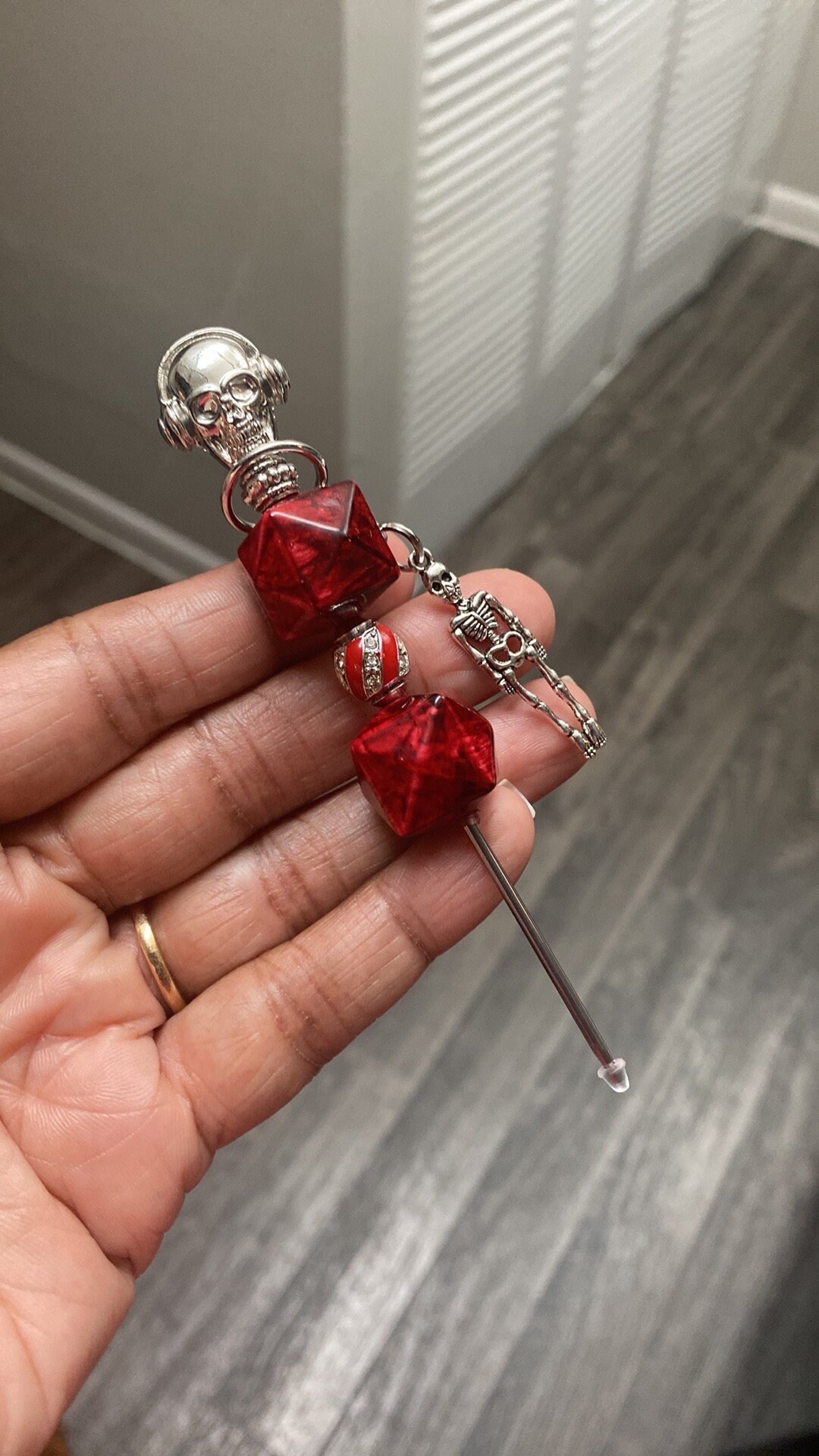 Red and Silver Stainless Steel Beaded Pokey Tool - Etsy